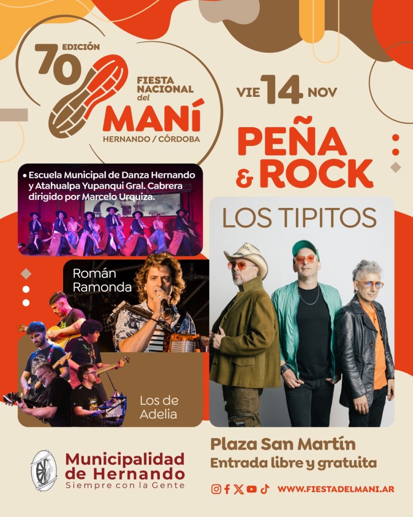 HERNANDO ANUNCIÓ LA GRILLA ARTÍSTICA PARA LA 70ª FIESTA DEL MANÍ ...